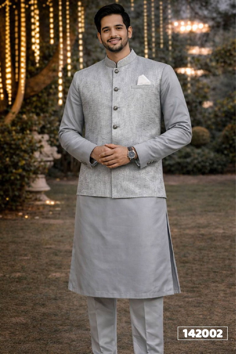 Outluk Wedding Collection Vol 142 Jacquard Mens Modi Jacket Kurta ...