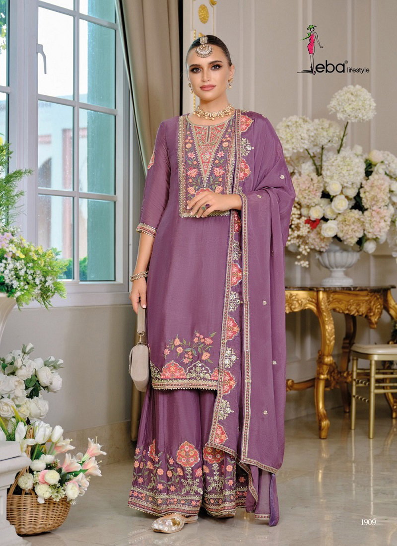 Kiyara By Eba Heavy Chinon Embroidery Readymade Suits Orders In India ...