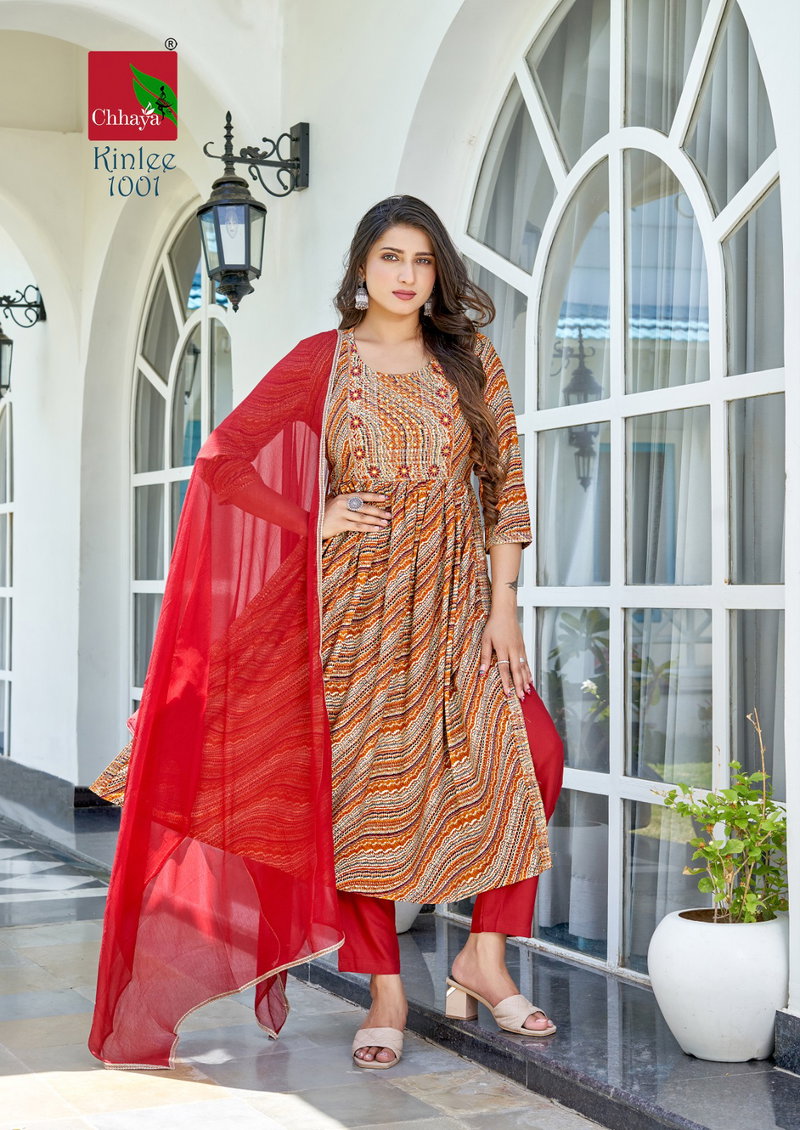 Kinlee Chhaya Rayon Printed Readymade Suits Catalog - The Ethnic World
