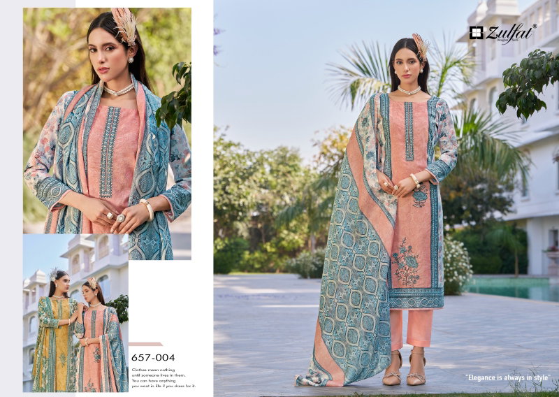 Venisha By Zulfat Cotton Printed Wholesale Dress Material In India ...
