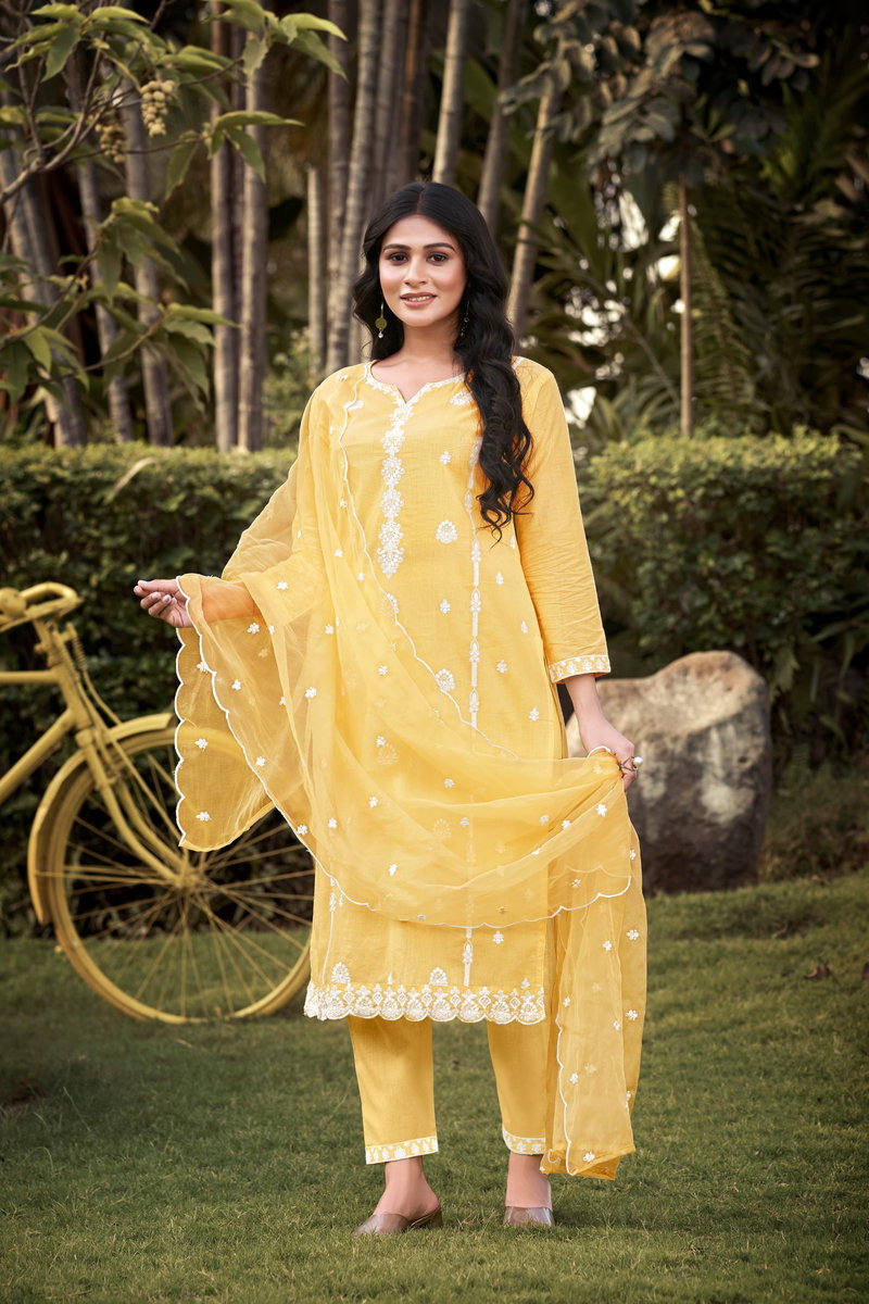 Gulabi Vol 02 By Ossm Pure Cotton Embroidery Kurti With Bottom Dupatta ...
