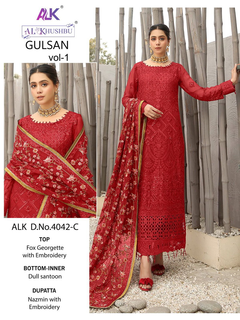 Gulsan Vol 1 Fancy Wholesale Georgette Pakistani Salwar Suits Catalog ...