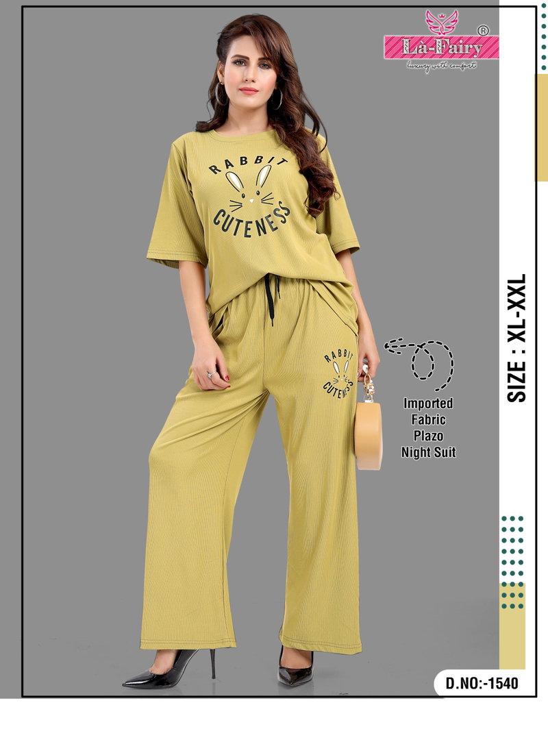 La Fairy 1540 Cord Set Designer Night Suits Catalog - The Ethnic World