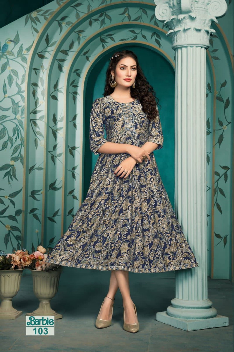 Hirwa Barbie Modal Designer Kurtis Catalog - The Ethnic World