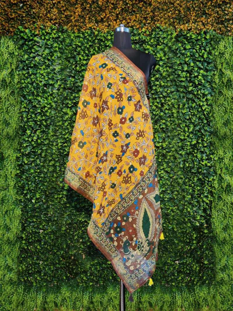03 Lilen Silk Fancy Printed Dupatta Wholesalers In Delhi - The Ethnic World