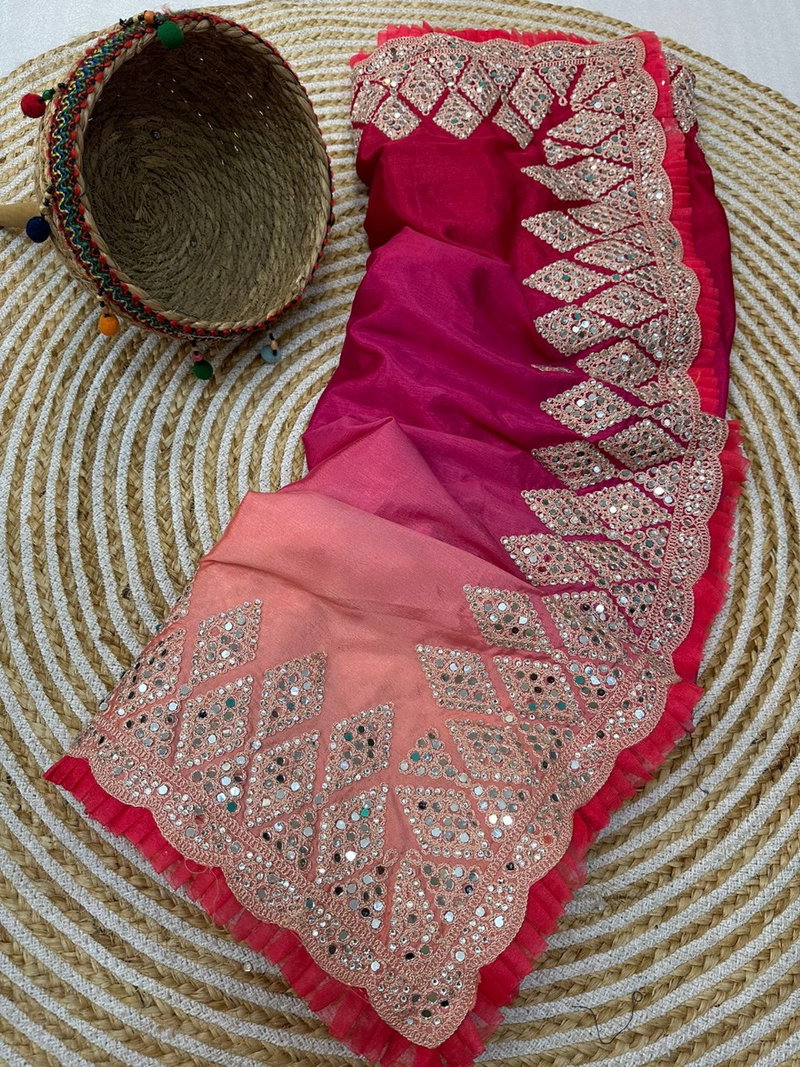 KajuKatri By Krishi Heavy Mirror Work Designer Sarees Catalog - The ...