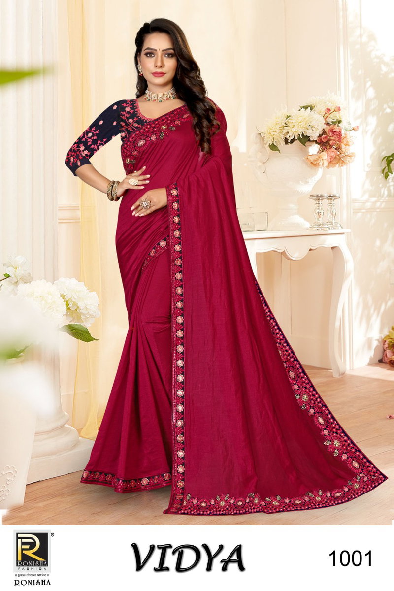 Ronisha Vidya New Fancy Party Wear Vichitra Silk Saree Collection - The ...