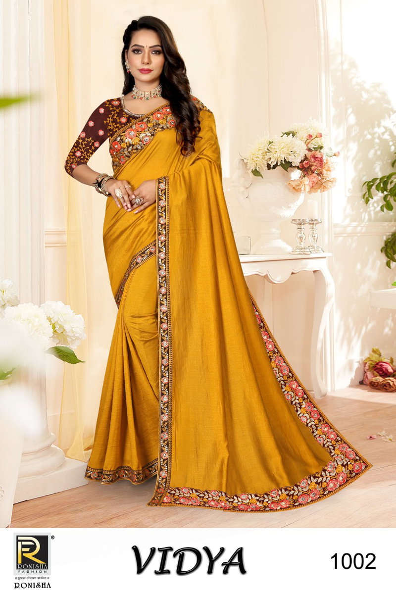 Ronisha Vidya New Fancy Party Wear Vichitra Silk Saree Collection - The ...
