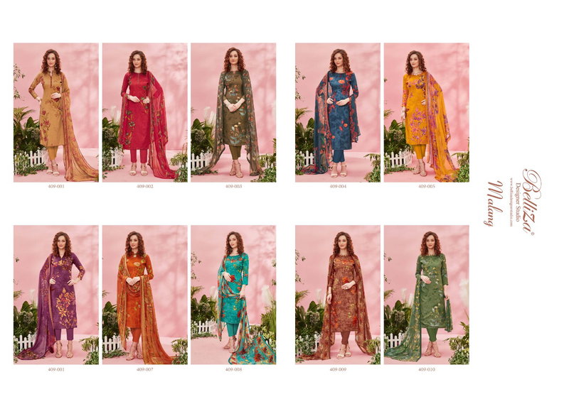 Malang By Belliza 001-010 Dress Material Catalog - The Ethnic World