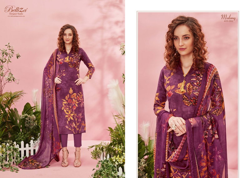 Malang By Belliza 001-010 Dress Material Catalog - The Ethnic World