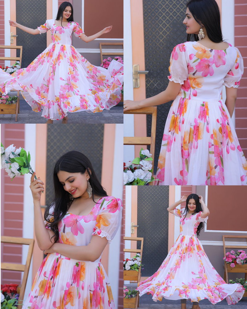 KA 1031 Fancy Printed Party Wear Gown Catalog - The Ethnic World