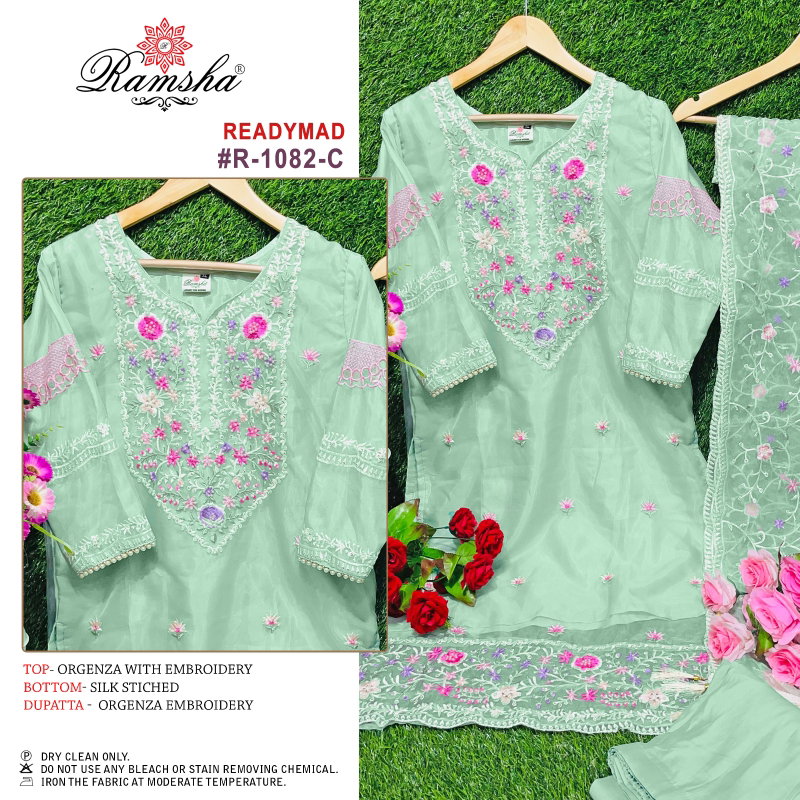R 1082 By Ramsha Size Set Pakistani Readymade Suits Catalog - The ...