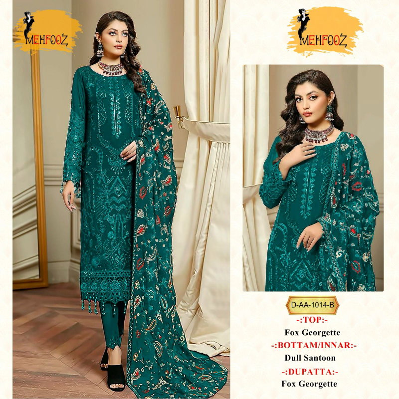 Mehfooz Aa 1014 Embroidery Georgette Pakistani Suits Catalog - The ...