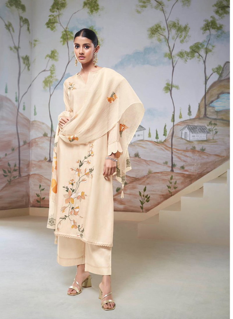 Nyssa By Ganga Embroidery Bemberg Silk Dress Material Wholesale Shop In ...