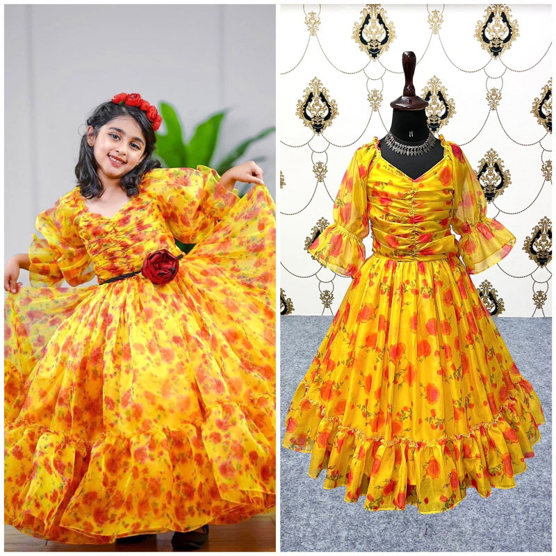 OC 123 Kids Party Wear Gown Girls Wear Catalog - The Ethnic World