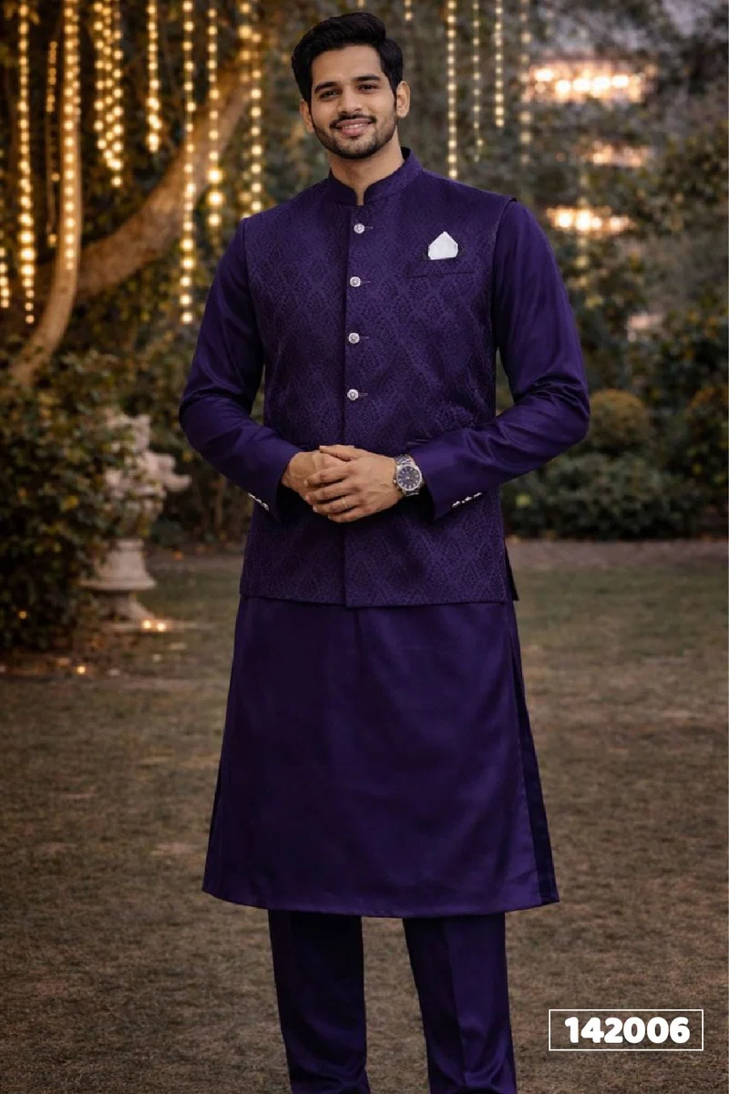 Outluk Wedding Collection Vol 142 Jacquard Mens Modi Jacket Kurta ...
