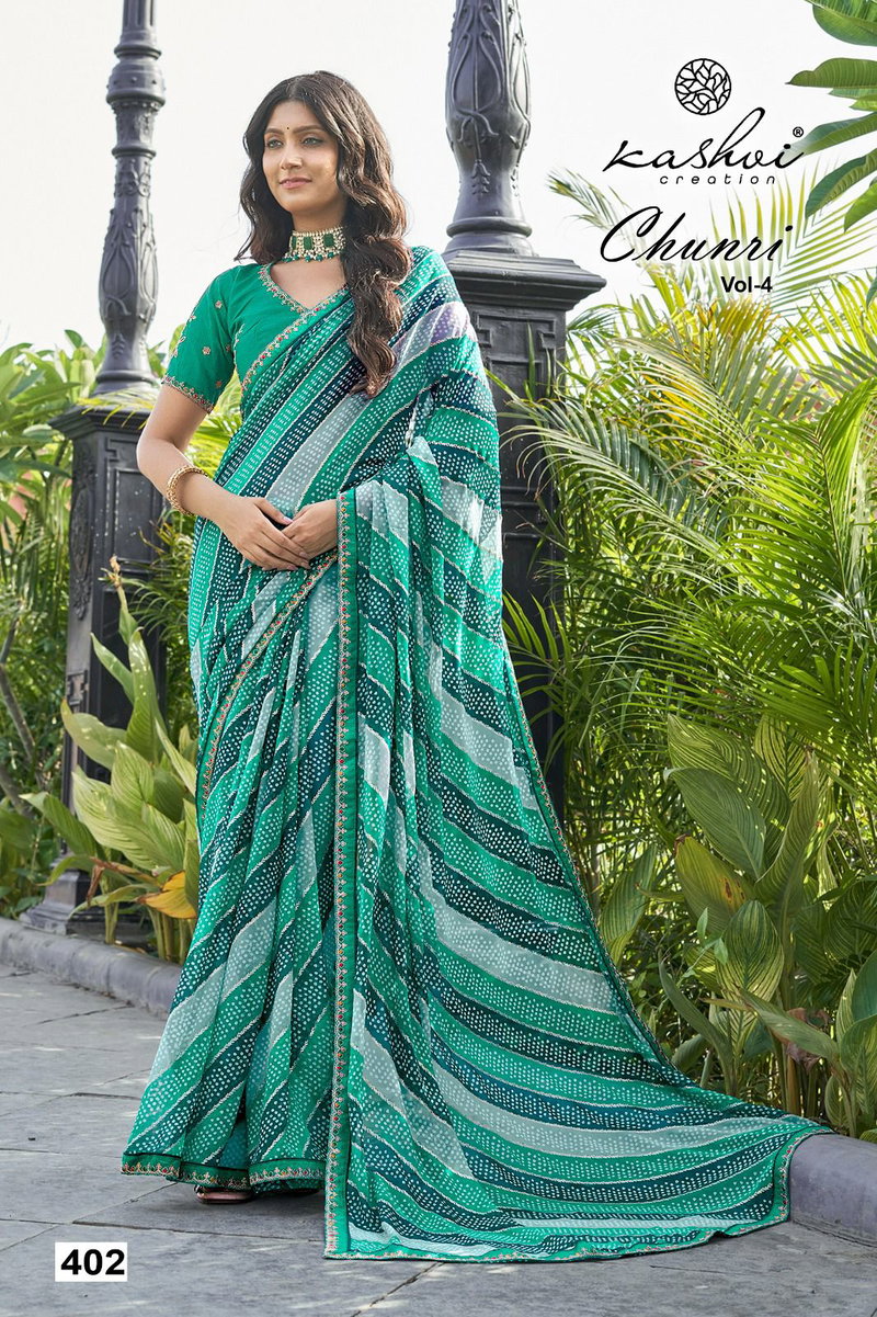 Chuneri Vol 4 By Kashvi Mono Georgette Daily Wear Saree Orders In India ...
