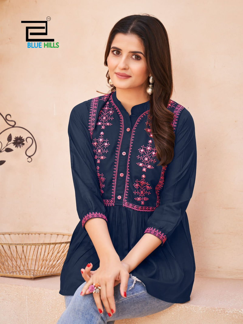 Blue Hills Black Berry Western Wear Rayon Ladies Tops Catalog - The ...