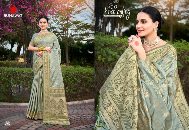 Shiv Gouri By Bunawat 1001 To 1006 Stain Silk Wedding Sarees Wholesale ...