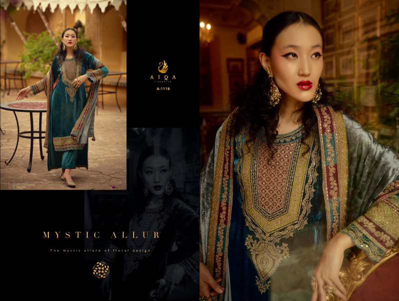 Surkh By Aiqa Winter Wear Fancy Work Velvet Salwar Kameez Wholesale ...