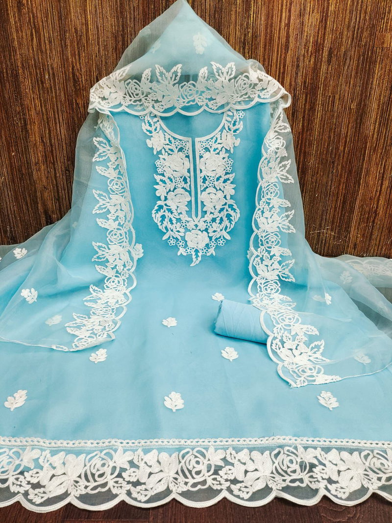 Ds Designer Suit Organza Silk Non Catalog Dress Material Suppliers In ...