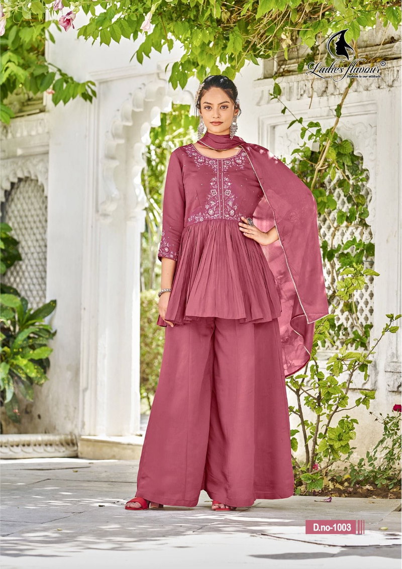 Ladies Flavour Aarzoo Chanderi Silk Sharara Readymade Suits - The ...