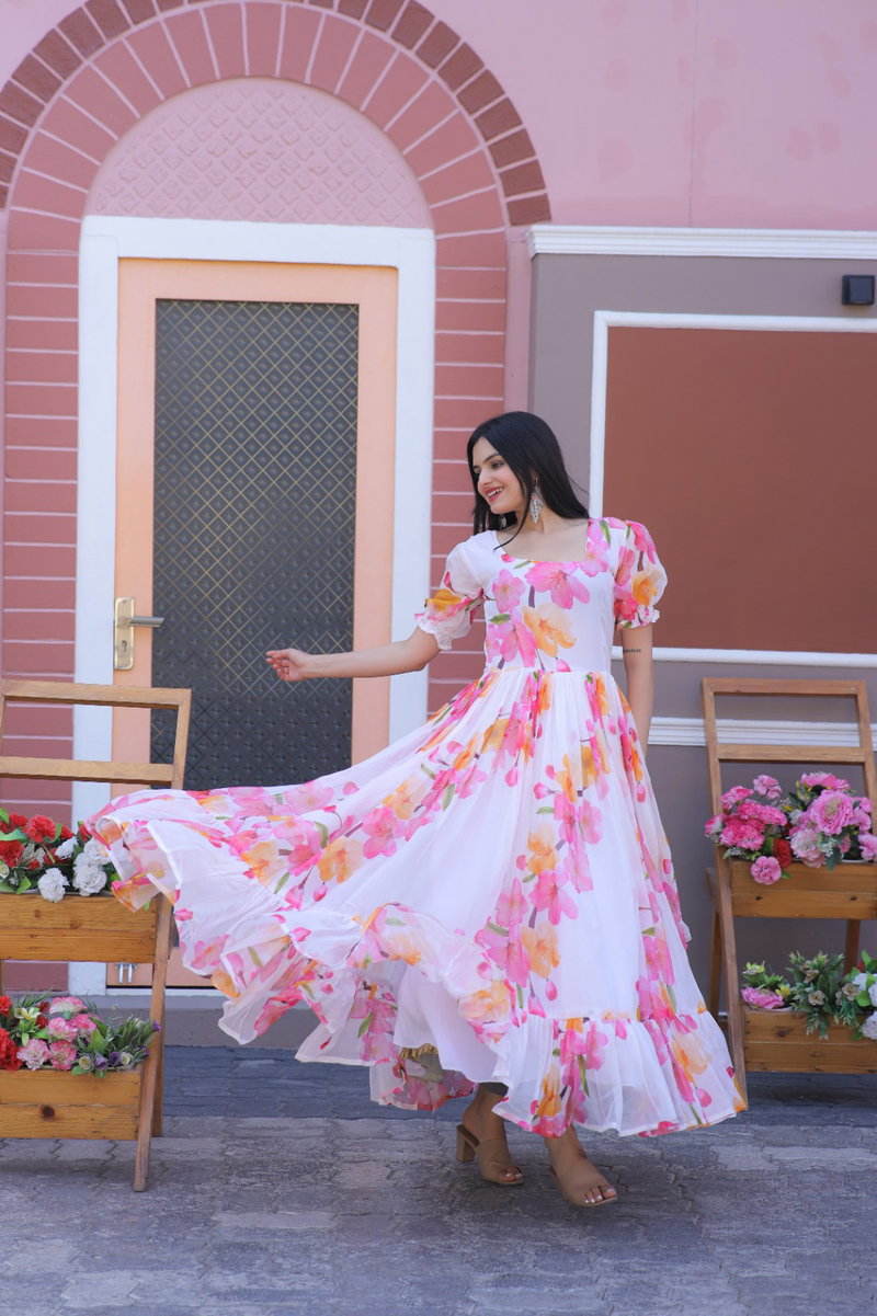 KA 1031 Fancy Printed Party Wear Gown Catalog - The Ethnic World