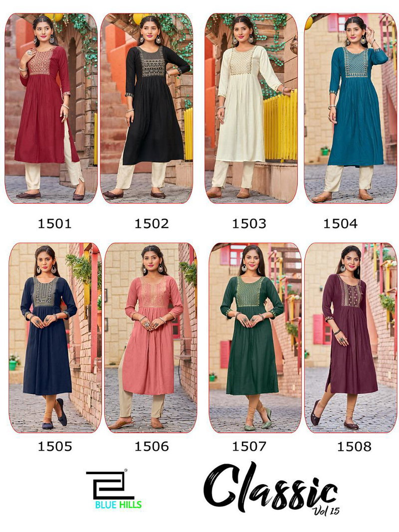 Blue Hills Classic Vol 15 Designer Ethnic Wear Wholesale Plus Size ...