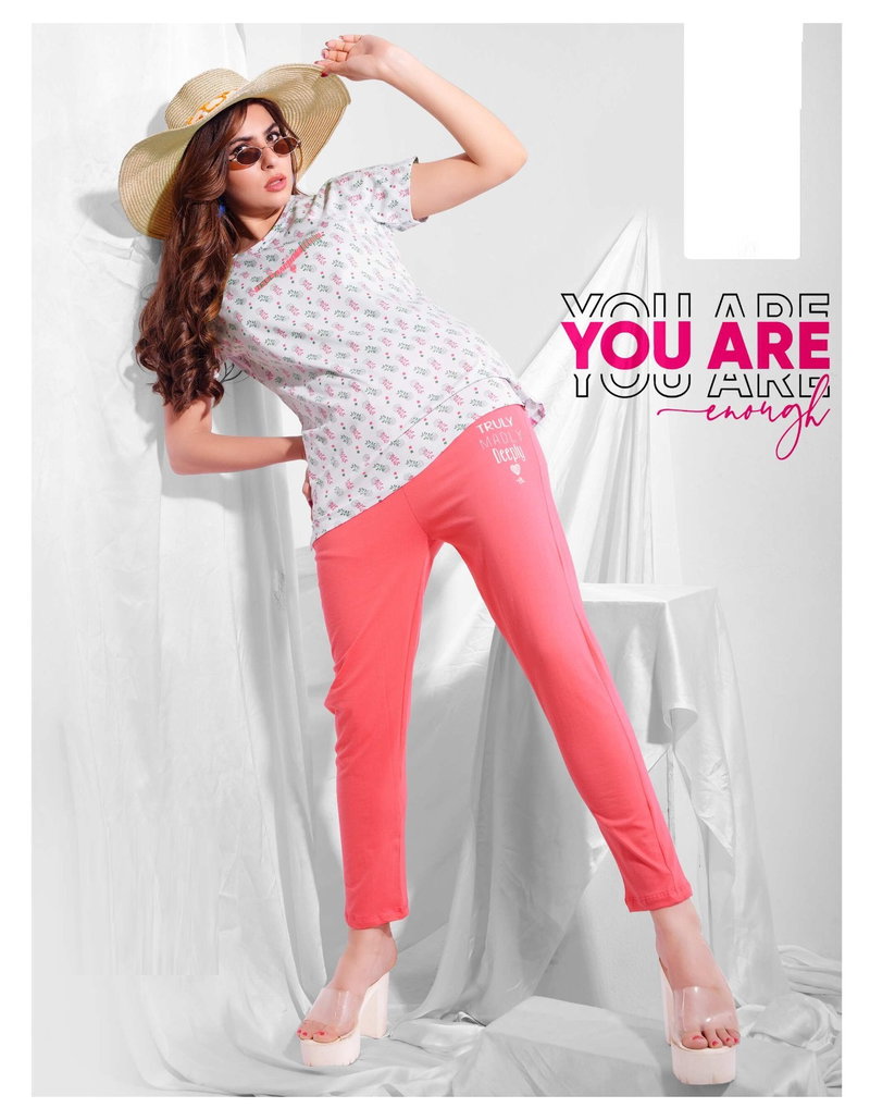 Print To Plain Fancy Night Wear Hosiery cotton Night Suit Wholesale ...