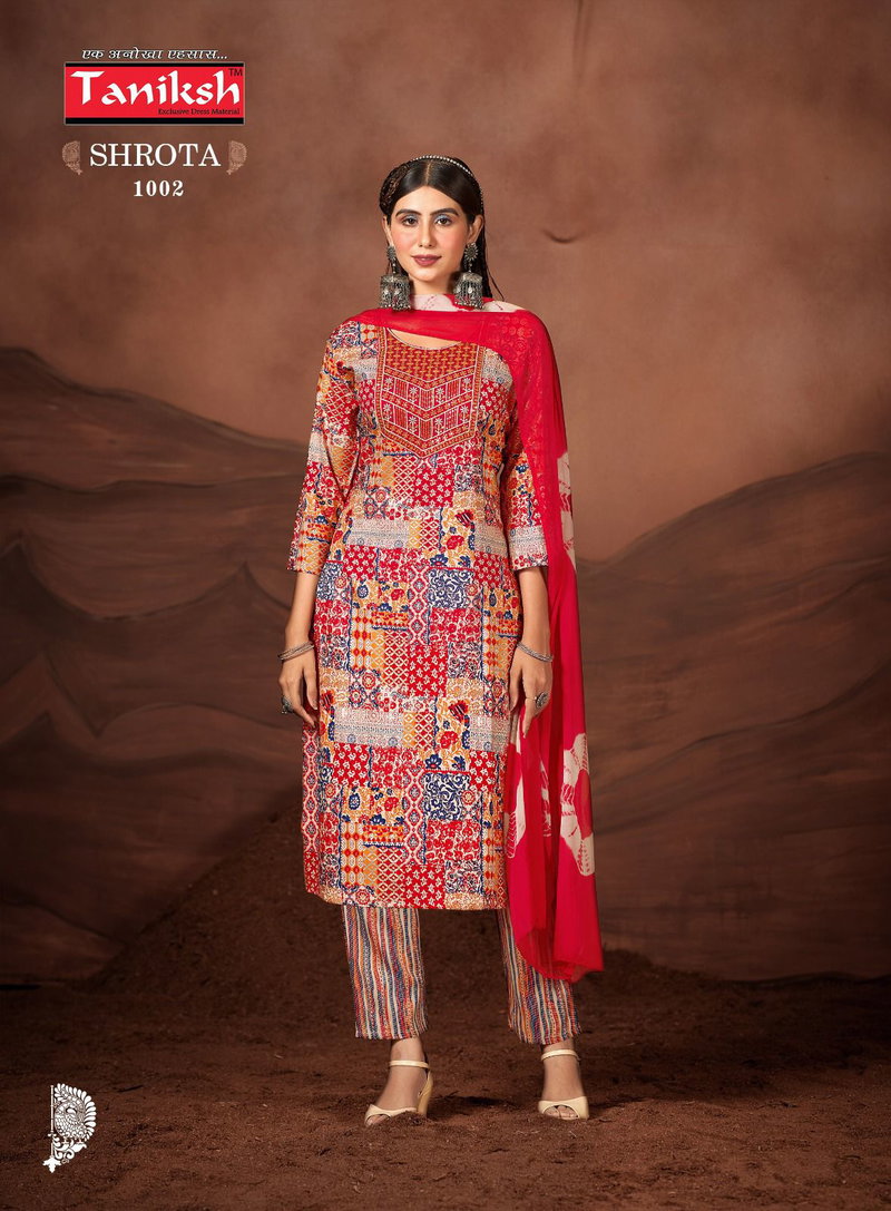 Taniksh Shrota Vol 1 Embroidery Readymade Suits Catalog - The Ethnic World