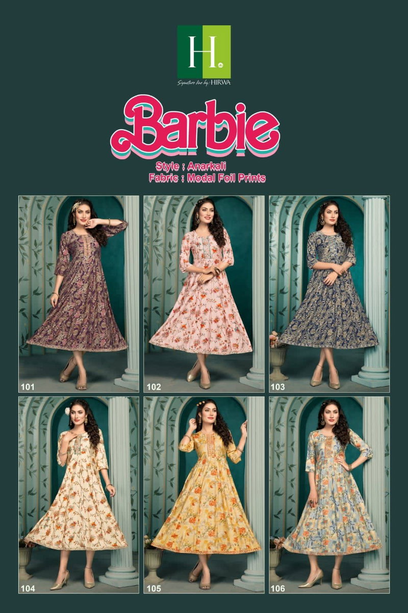 Hirwa Barbie Modal Designer Kurtis Catalog - The Ethnic World