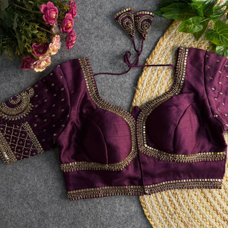 Tew Soft Italian Silk Heavy Handwork Blouse Best Wholesale Shop In ...