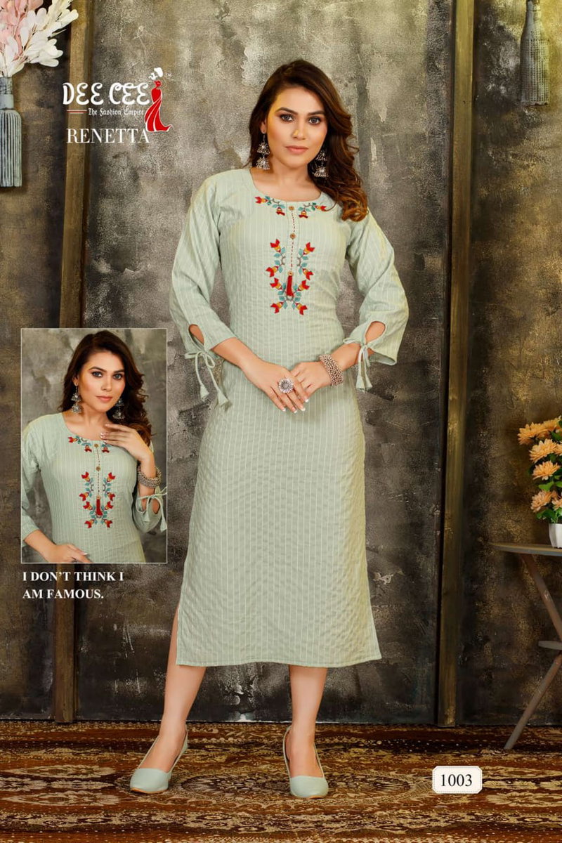 Renetta By Dee Cee A Line Long Kurtis Catalog - The Ethnic World