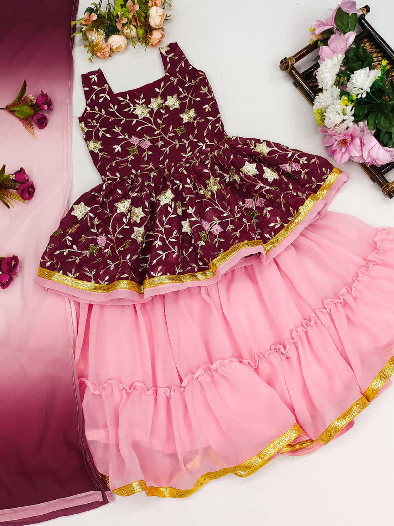 Crop Top Girls Party Wear Designer Kids Catalog - The Ethnic World