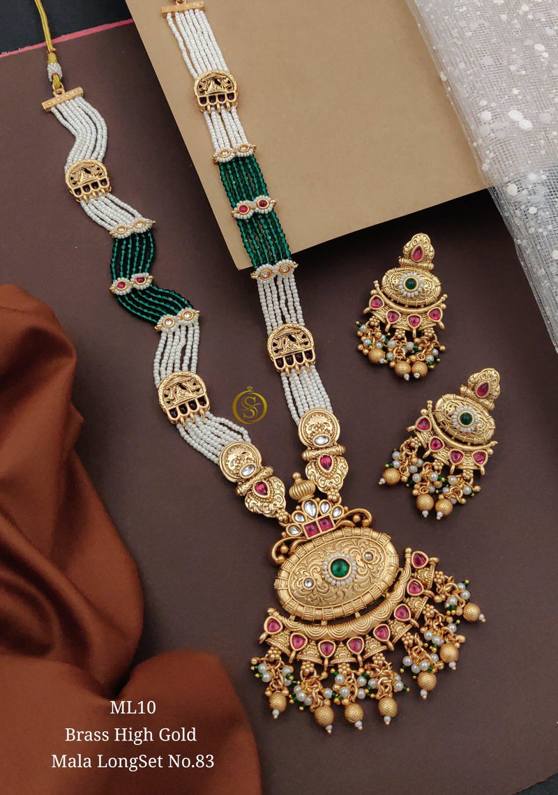 ML T 1 Brass High Gold Mala Pendal Set Bridal Jewellwry Wholesale ...