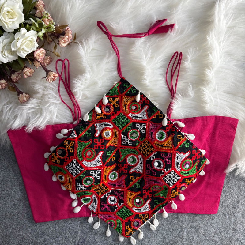 Spaghetti Style Navratri Special Rayon Cotton With Heavy Embroidery ...