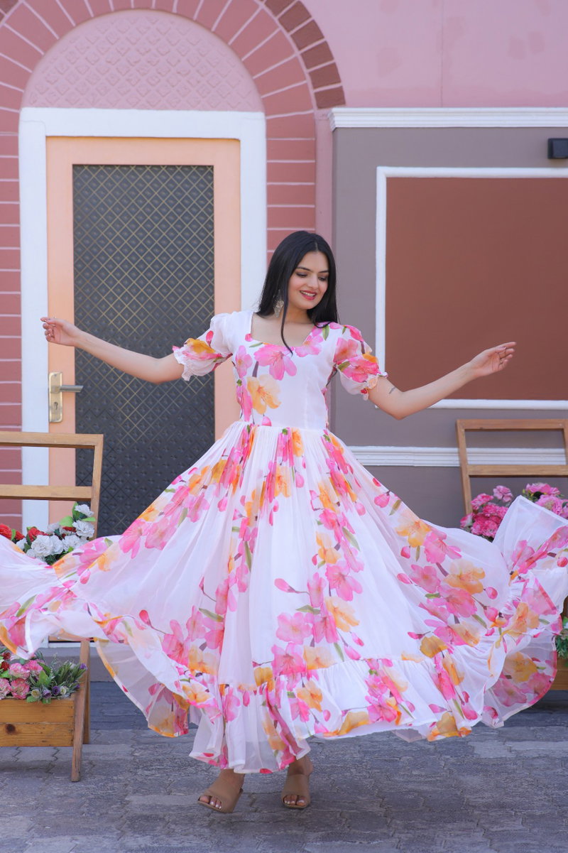 KA 1031 Fancy Printed Party Wear Gown Catalog - The Ethnic World