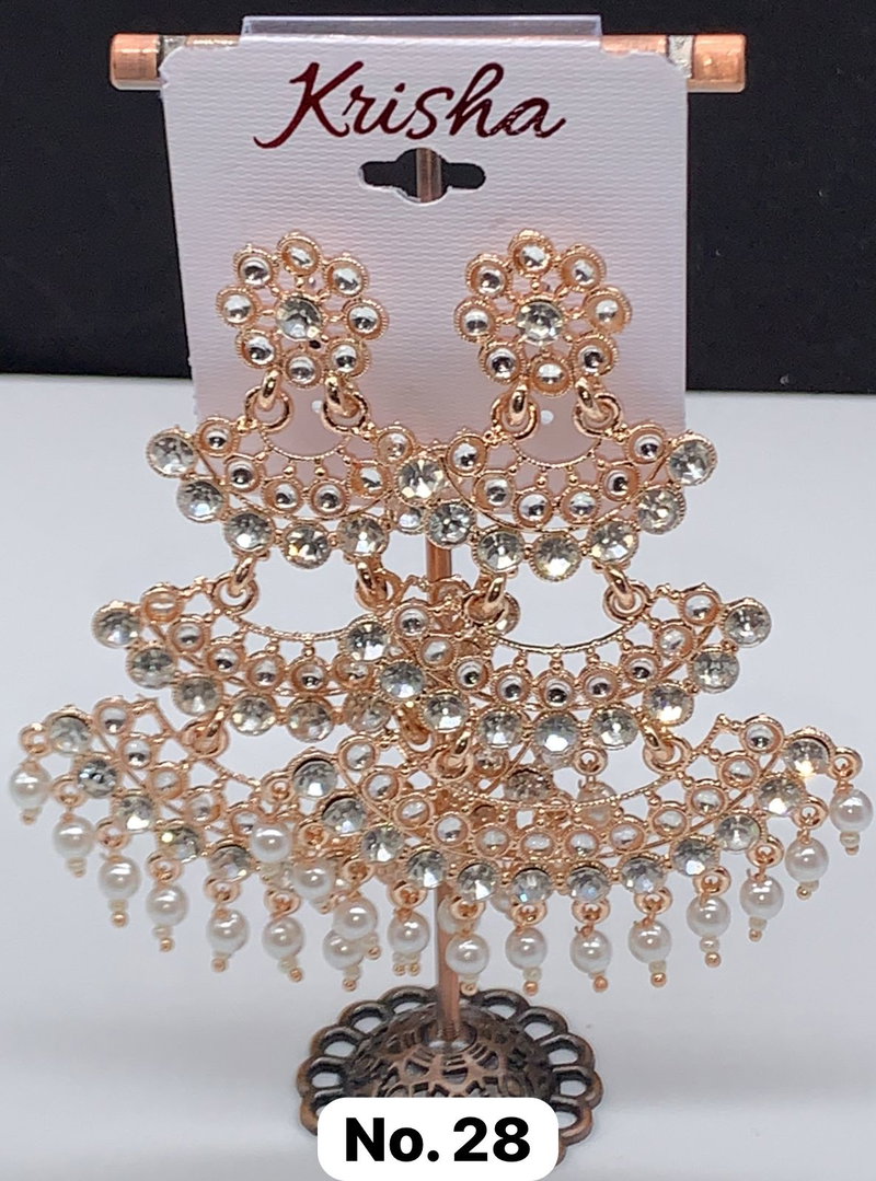 NR Diamond Work Party Wear Long Earring Catalog - The Ethnic World