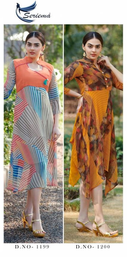 Seriema Kumb Shyner Printed Georgette Kurtis Catalog - The Ethnic World