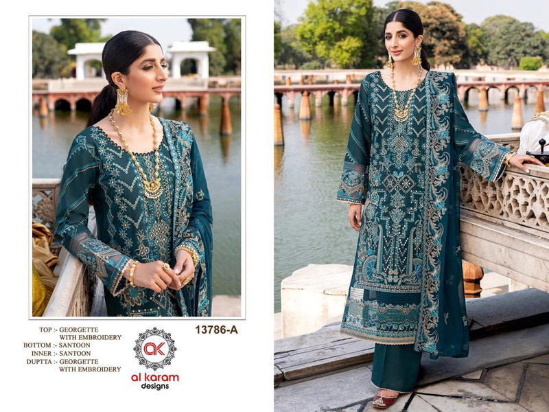 Al Karam 13786 Georgette Salwar Suits Catalog - The Ethnic World