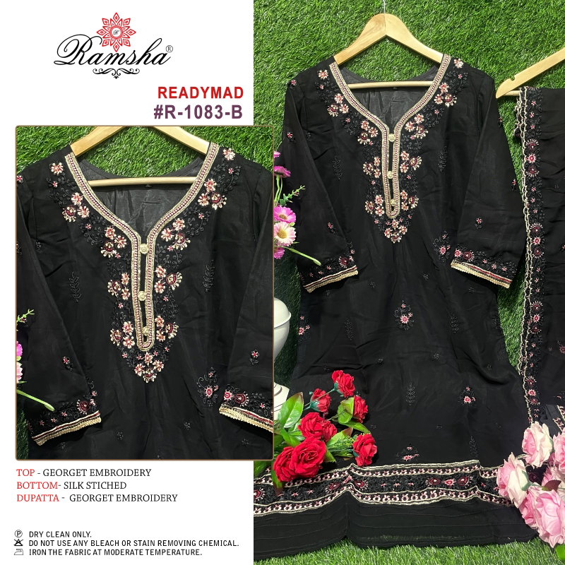 R 1083 By Ramsha Size Set Georgette Pakistani Suits - The Ethnic World
