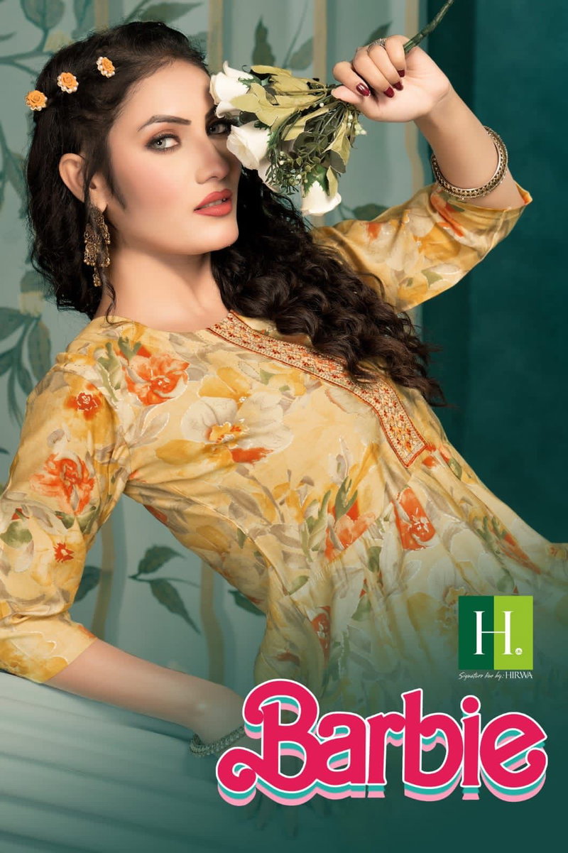 Hirwa Barbie Modal Designer Kurtis Catalog - The Ethnic World