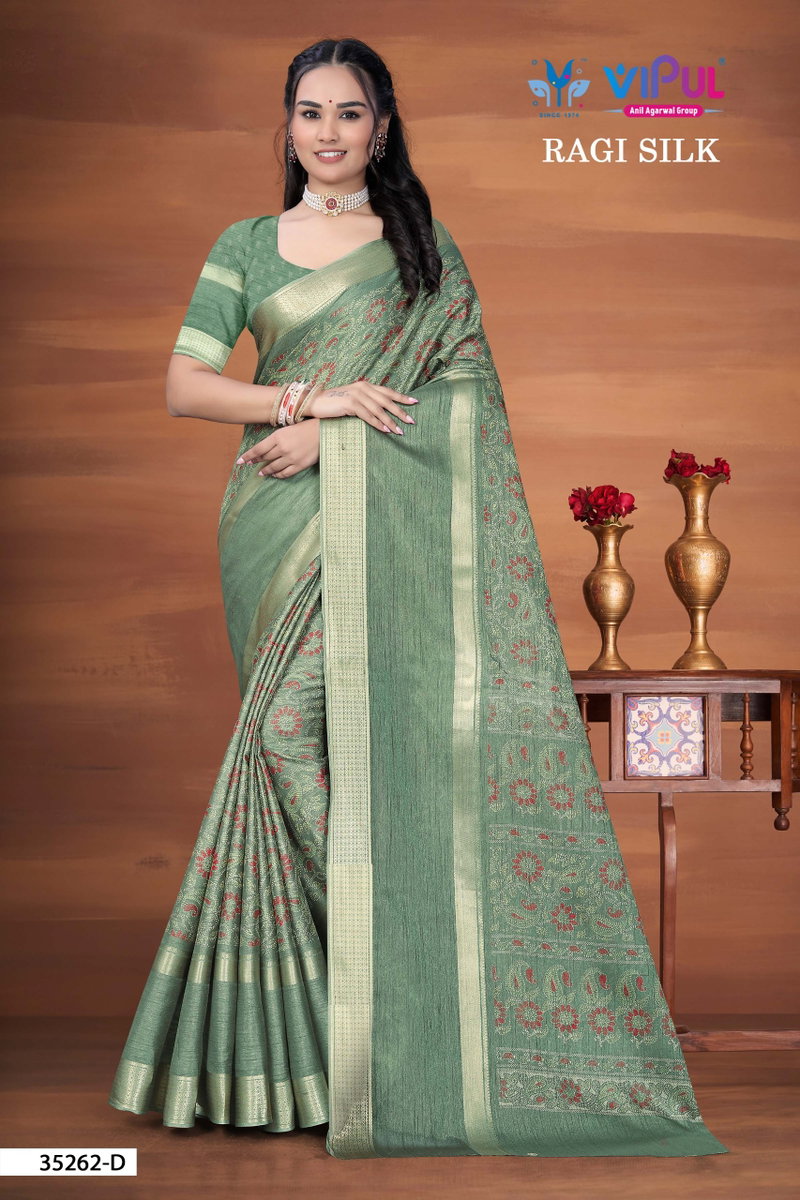 Ragi Silk 35262 A To D By Vipul Silk Wholesale Daily Wear Saree In ...