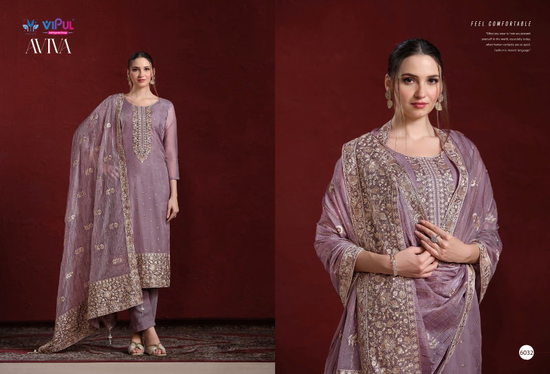 Aviva By Vipul Embroidered Salwar Suits Wholesale Market In Surat With ...