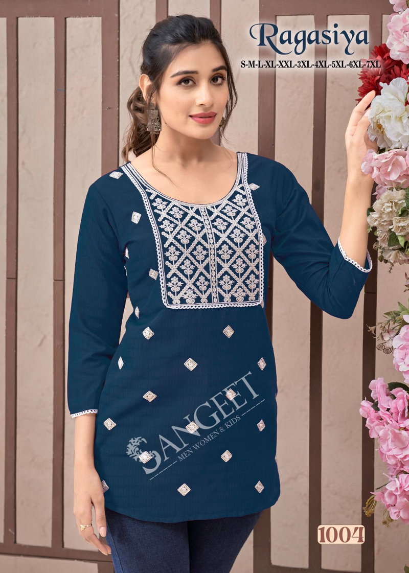 Ragasiya By Sangeet Rayon Embroidery Ladies Top Wholesale Shop In Surat ...
