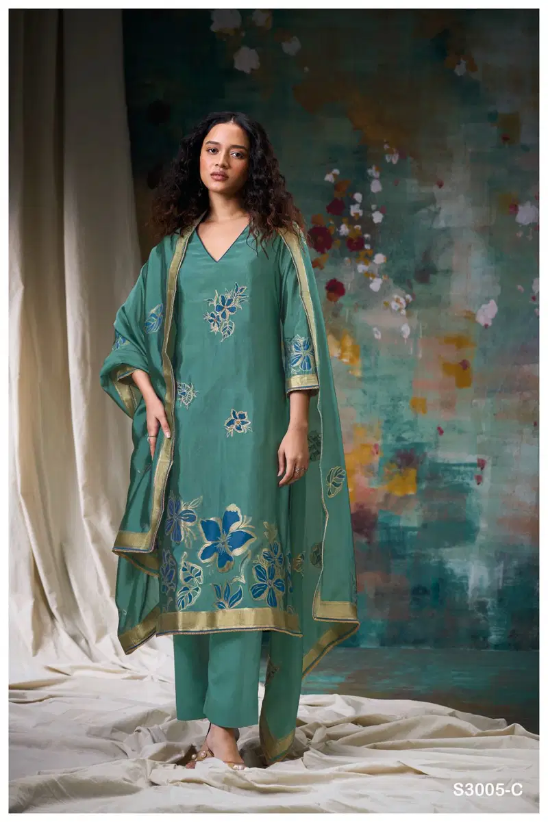 Divisha 3005 By Ganga Embroidery Dress Material Wholesale In India ...