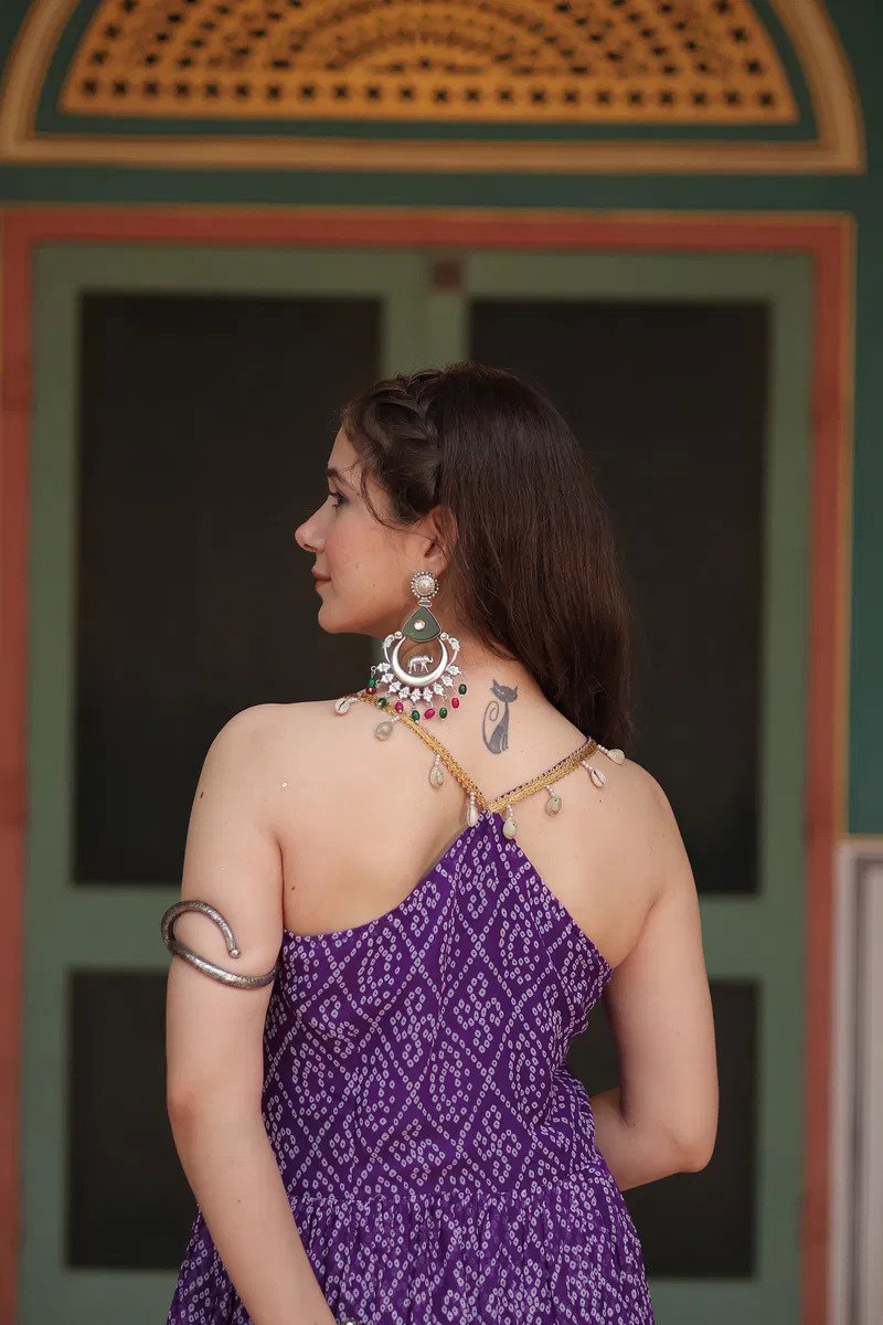 Purple Colour KA 1119 Georgette Bandhani Print Navaratri Special Gown ...