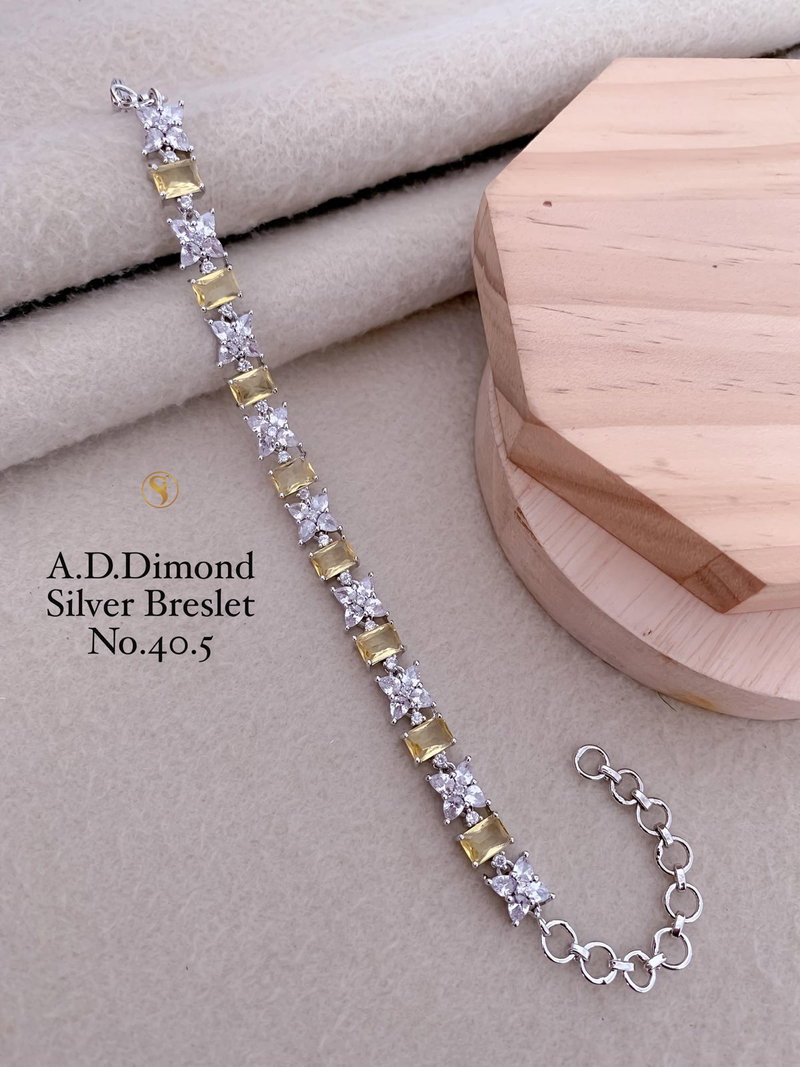 Silver AD Diamond Fancy Bracelets 2 Wholesale Online - The Ethnic World