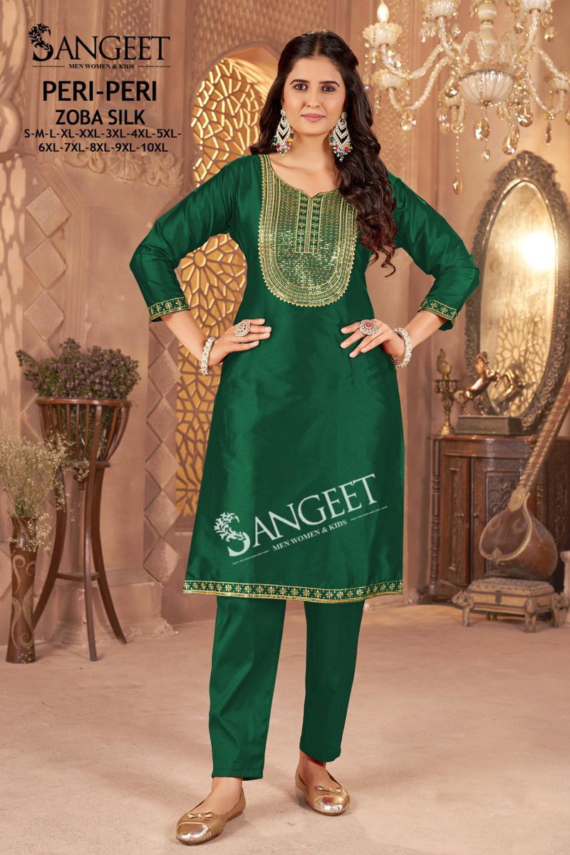 Peri Peri By Sangeet Zoba Silk Ladies Kurti With Bottom Wholesale ...