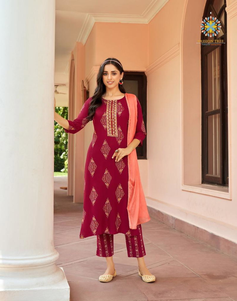 Harvi 1 By Passion Tree Straight Readymade Suits Catalog - The Ethnic World
